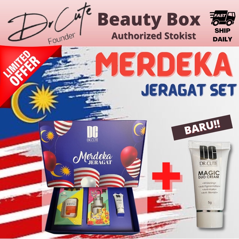 Limited Edition Dr Cute Merdeka Jeragat Box Serum + Vit C + Magic Cream ...