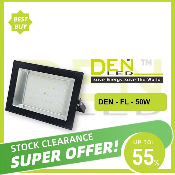 DEN LED Flood Light Spotlight 50W (6500K Daylight, 2700K Warm White ...