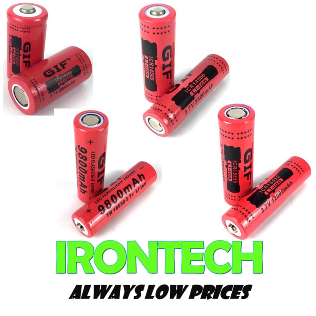 Original GIF RED 16340 14500 18650 2800 9800 9900 12000 MAH ...
