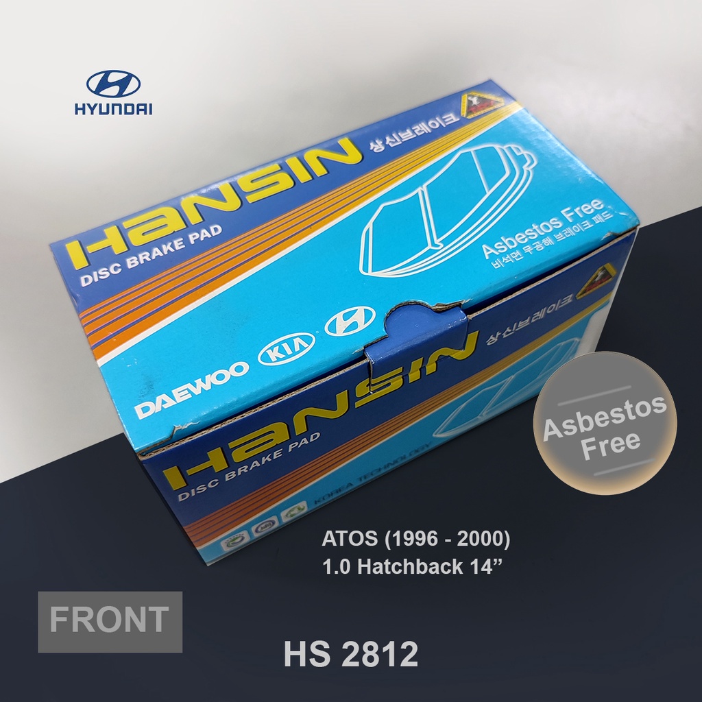 Hansin [HS2812] Front Brake Pad - Hyundai Atos First Generation ...