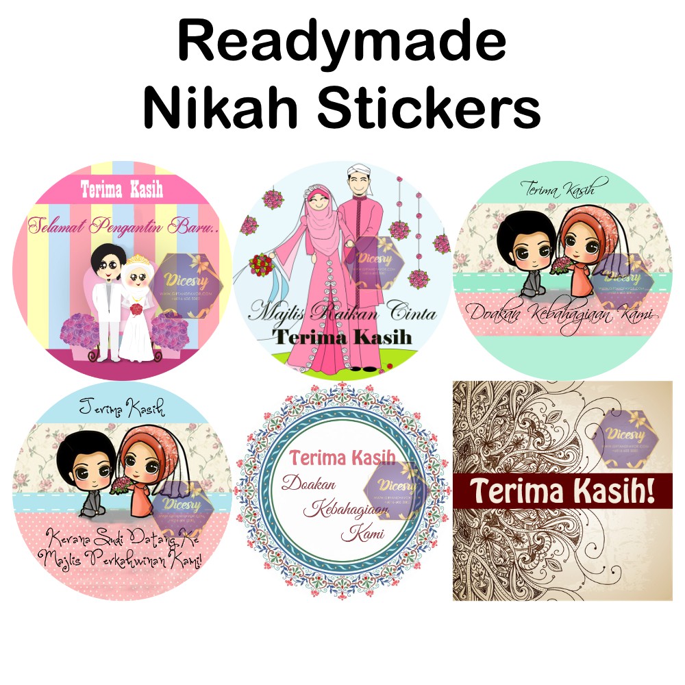 Sticker Nikah / Readymade Stickers / Sticker for Malay Wedding | Shopee ...