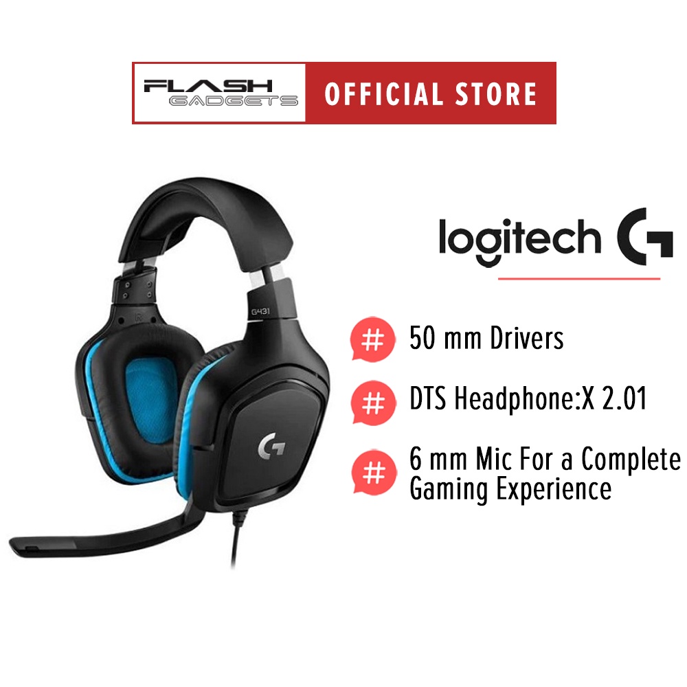 Logitech G431 7.1 Surround Sound Wired Gaming Headset with DTS ...