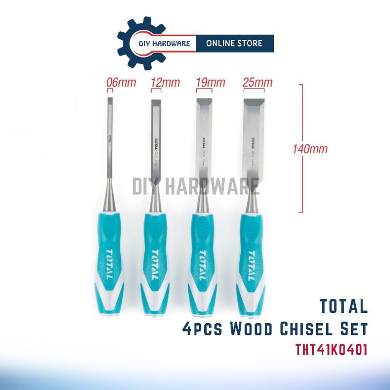 TOTAL Wood Chisel Set THT41K0401 | Shopee Malaysia