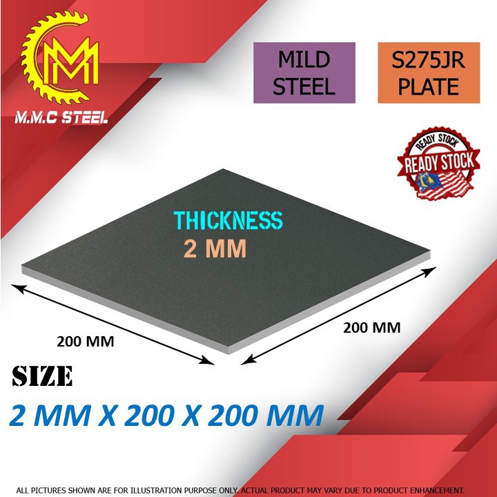 Mild Steel Plate ( 2mm tebal x 200mm x 200mm ) Plate Besi | Shopee Malaysia