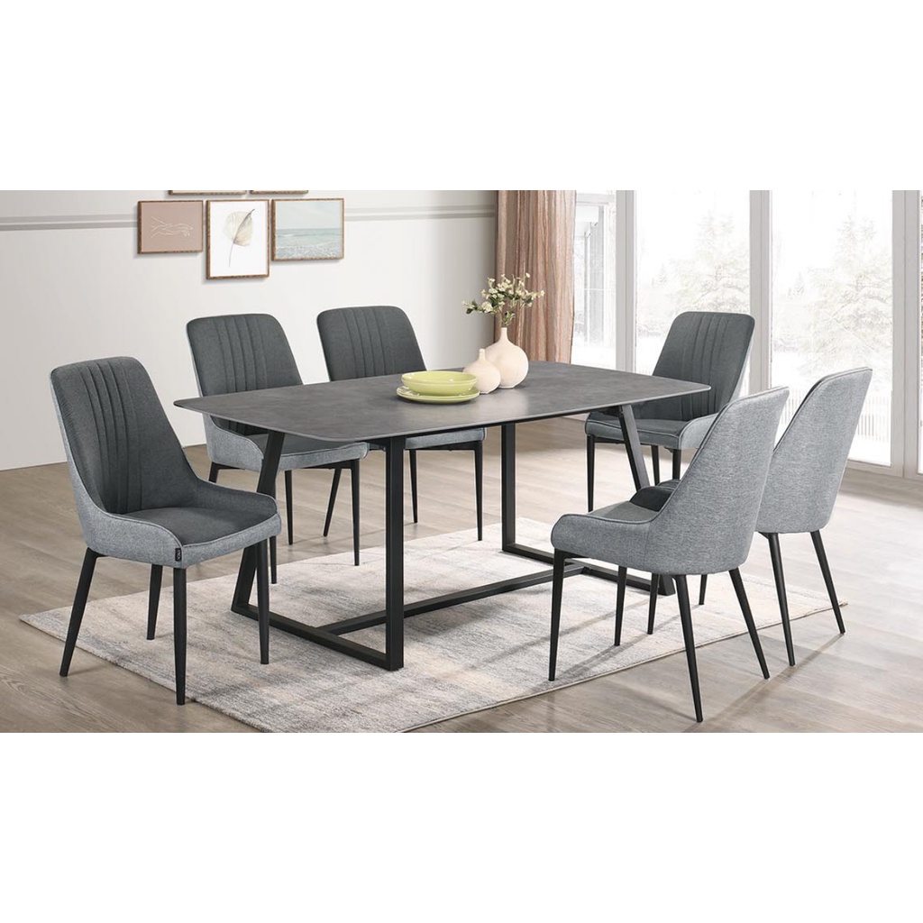 CRYSTAL Sintered Stone Dining Set 1 + 6 Seaters/SET MEJA MAKAN/MEJA ...