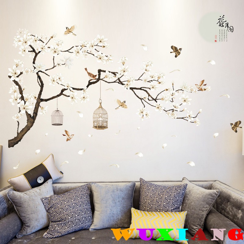 Wall Sticker Pelekat dinding hiasan rumah pokok PIR putih | Shopee Malaysia