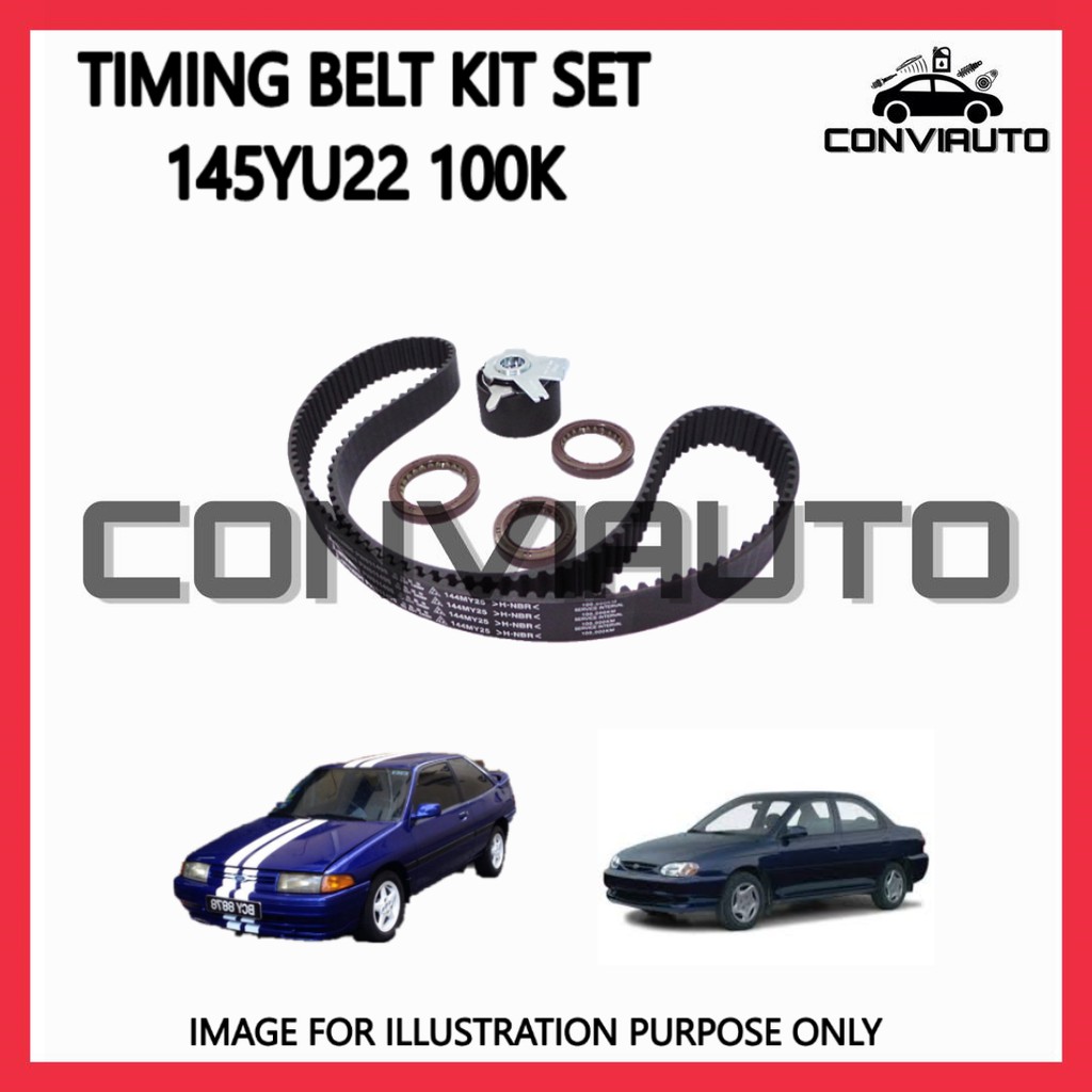 FORD TX3 1.8 KIA SEPHIA ~ 145YU22 TIMING BELT SET 100,000KM (B660-12-205G-SET) | Shopee Malaysia