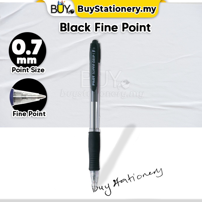 Pilot Pen Super Grip Ball Pen Hitam Blue Pen Alat Tulis 0.7 1.0 -(1s ...
