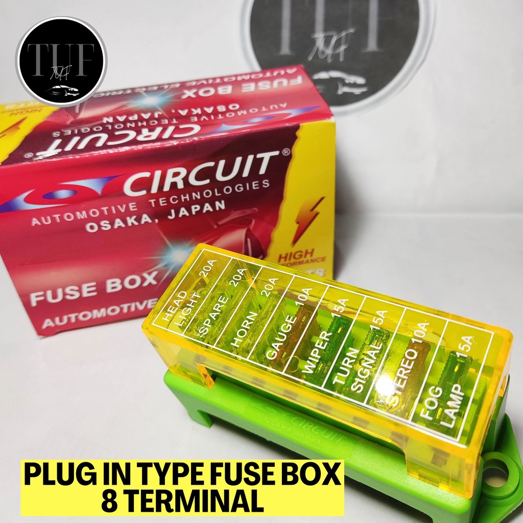 CIRCUIT 8T FUSE BOX - PLUG IN TYPE with FREE Standard FUSES (8 TERMINAL ...