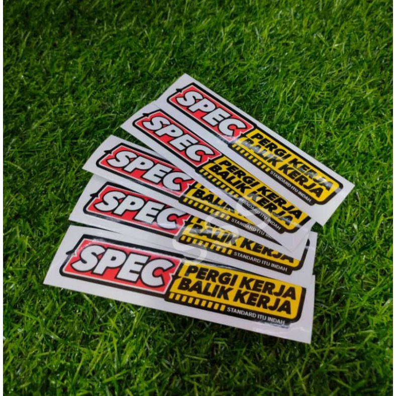 STICKER MOTOR SPEC PERGI KERJA BALIK KERJA STIKER standard itu indah ...