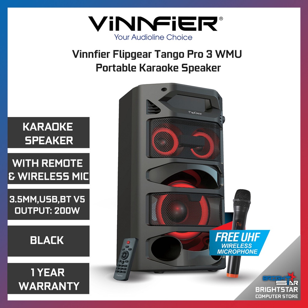 Vinnfier Flipgear Tango Pro 3 WMU Portable Karaoke Speaker | Shopee Malaysia