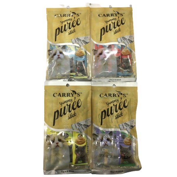 CARRY’S YUMMY PUREE STICK FOR CAT (15G x 6 STICKS) | Shopee Malaysia