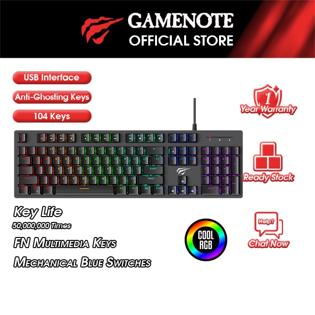 GAMENOTE KB858L USB RGB Backlit Mechanical Gaming Keyboard | Shopee ...