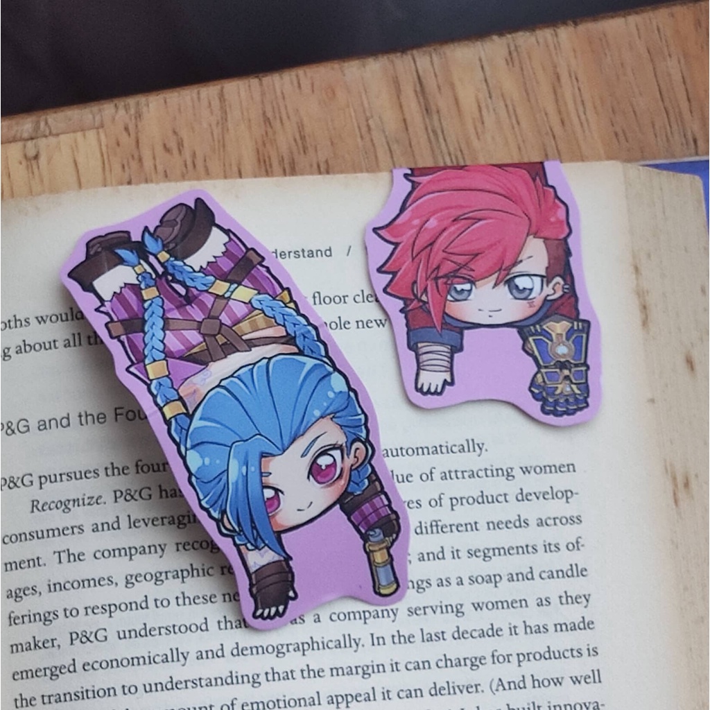 ARCANE Jinx and Vi Chibi Magnetic Bookmarks | Shopee Malaysia