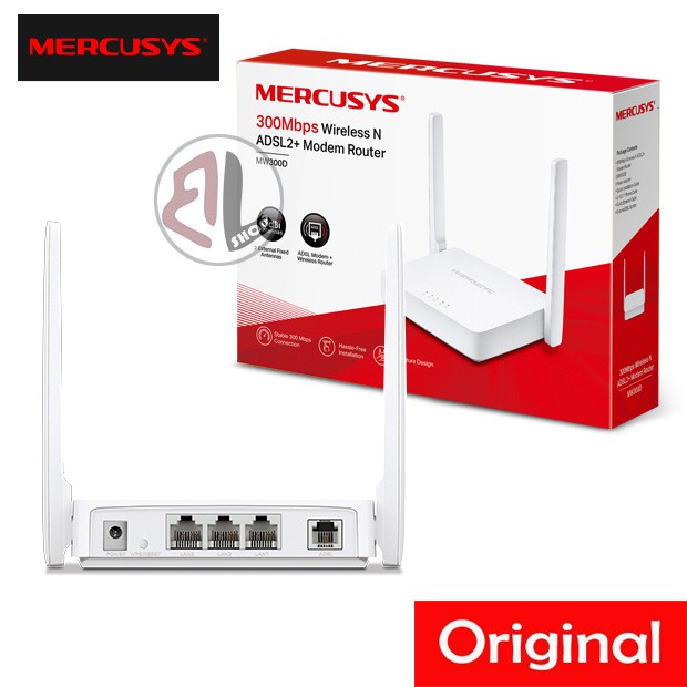 Official Mercusys 300Mbps Wireless N ADSL2+ Modem Router MW300D For TM ...