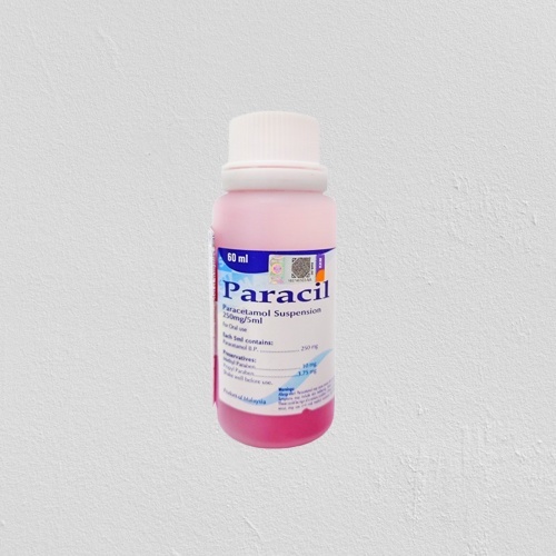 PARACIL PARACETAMOL SUSPENSION 250mg/5ml 100ml (Strawberry Flavour ...