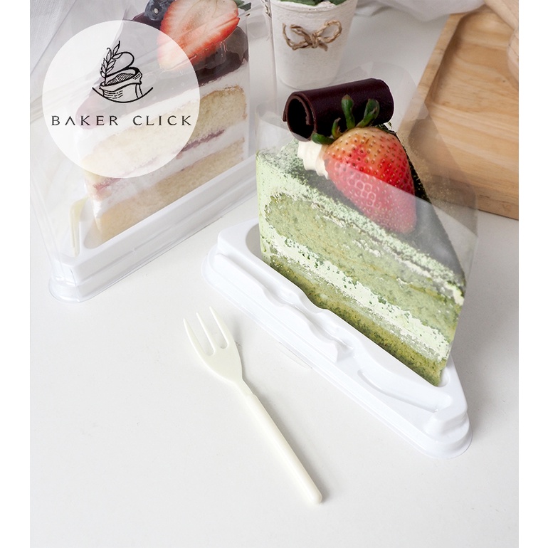 White Base Triangle Cake Box With Dipping Fork 1 Pack/25 Sets(H-014 ...