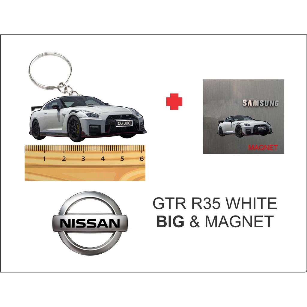 nissan gtr gt-r r25 white keychain 2d | Shopee Malaysia