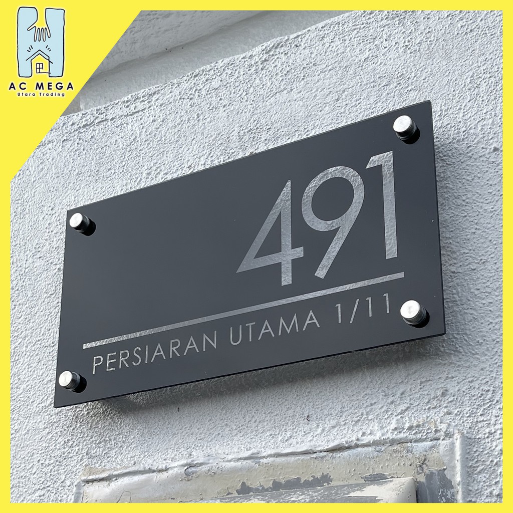 house number | nombor rumah | sign plate acrylic | number rumah | plate ...