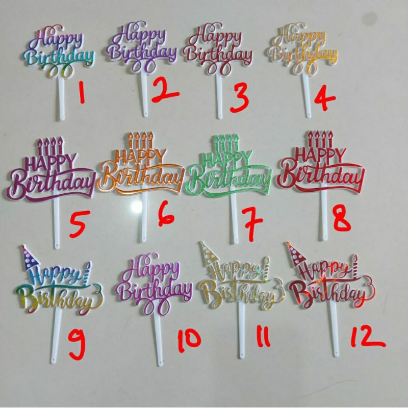 Happy Birthday Cake Topper/ HBD Cake Topper | Shopee Malaysia
