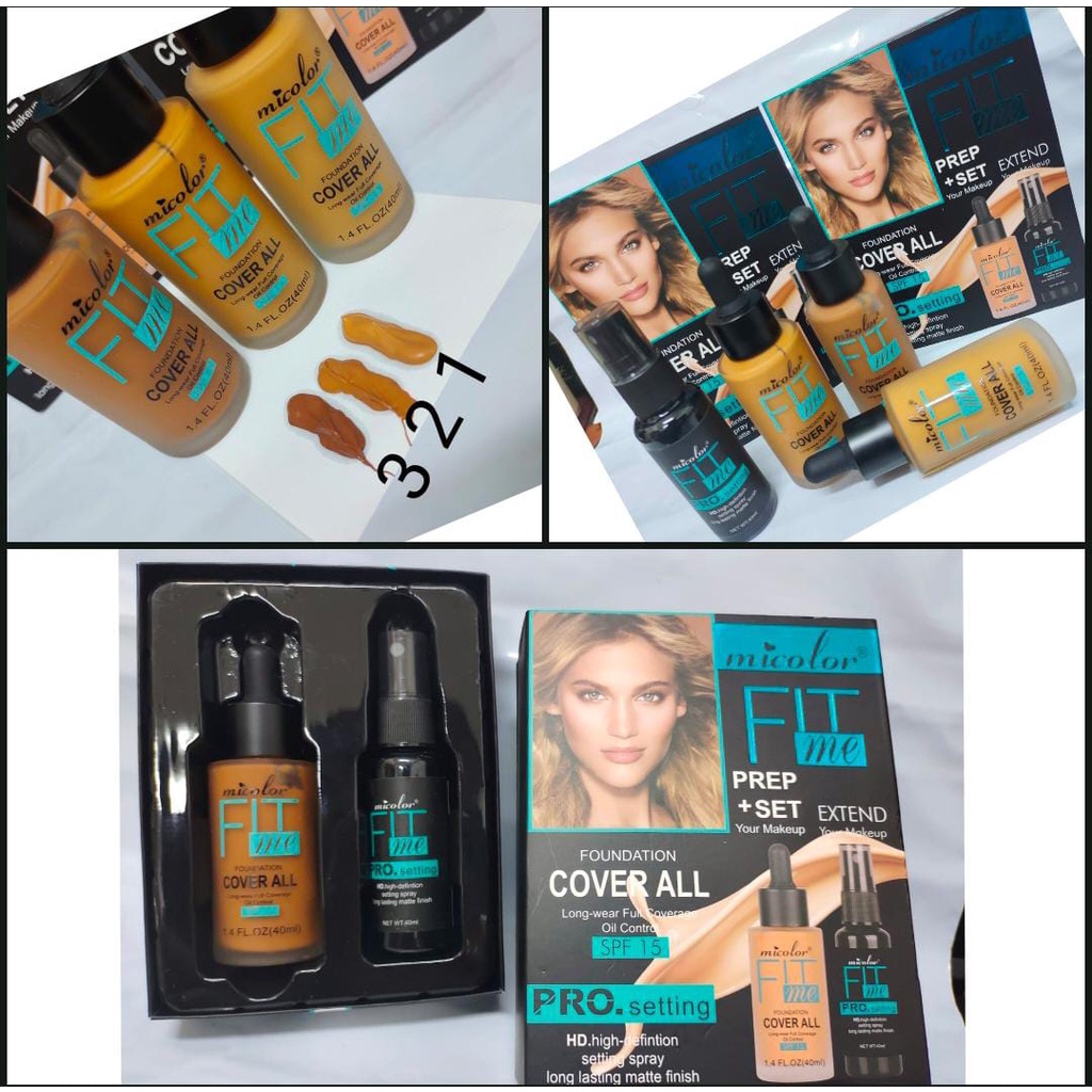 Micolor Fitme 2in1 Matte Foundation+Pro-Setting Spray SPf15-40ml | Shopee Malaysia