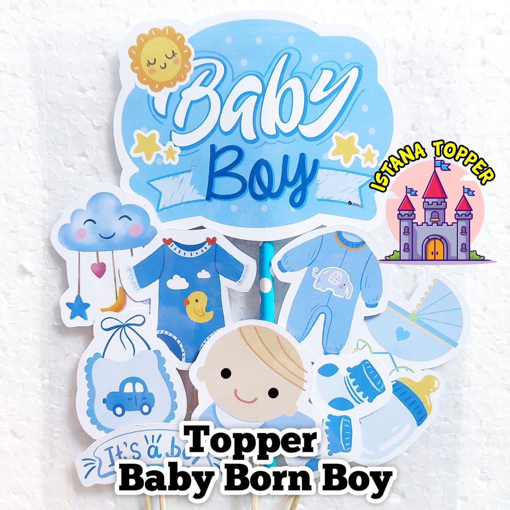 Baby Born Boy Birthday Cake Topper / Baby Boy Topper / Baby Born Topper ...