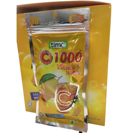 TIMO C 1000 VITAMIN C PASTILLES MANGO 30G X 12'S - ONE SACHET | Shopee ...