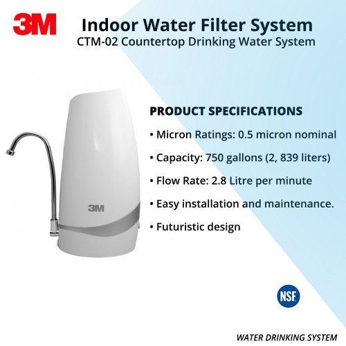 [FREE SHIPPING] 3M CTM-02 Counter Top Drinking Water System Filter |3M ...