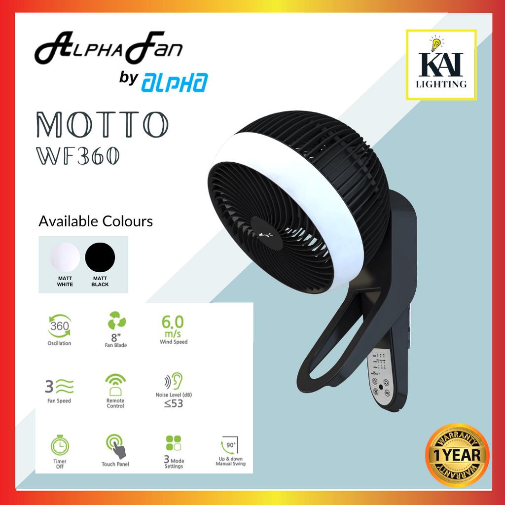 ALPHA WALL FAN MOTTO WF360 WITH REMOTE CONTROL, KIPAS DINDING, DESIGNER ...