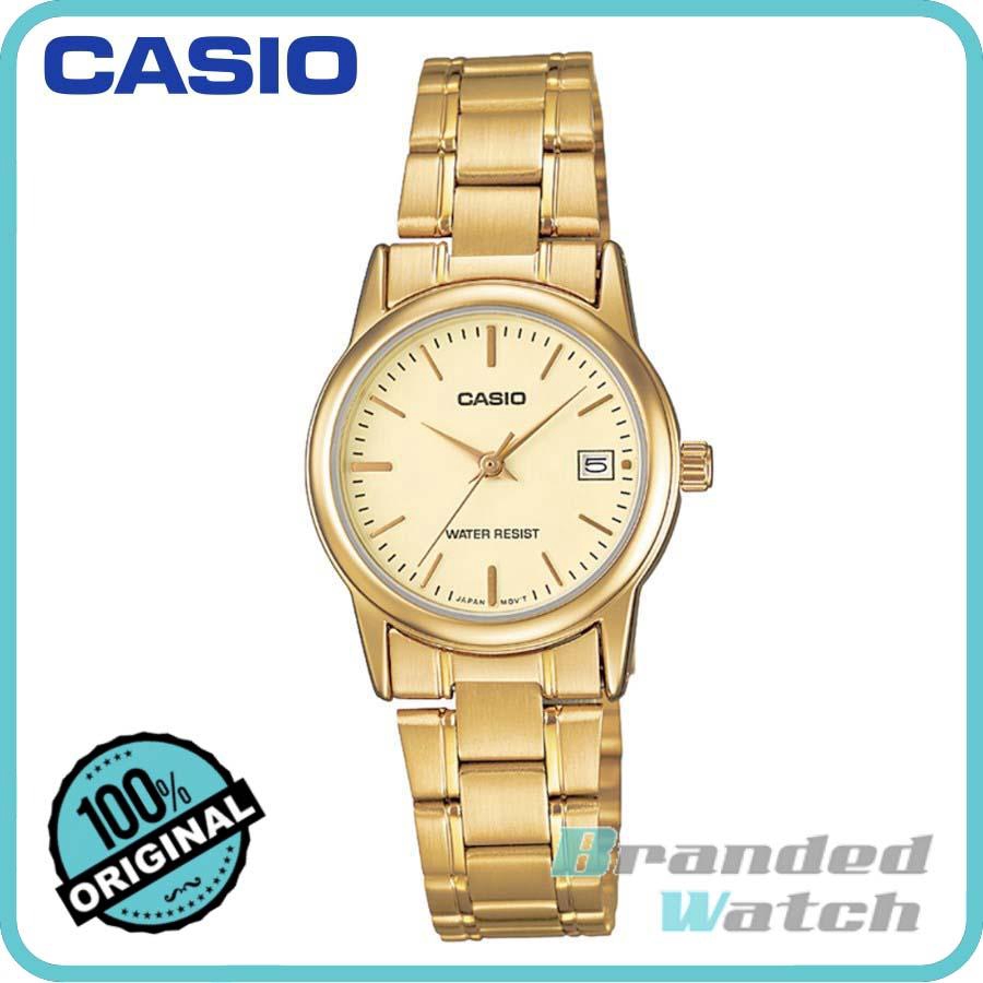 Women's Analog Date Gold Watch LTP-V002G-9A Casio LTP-V002G-9AUDF | Shopee Malaysia