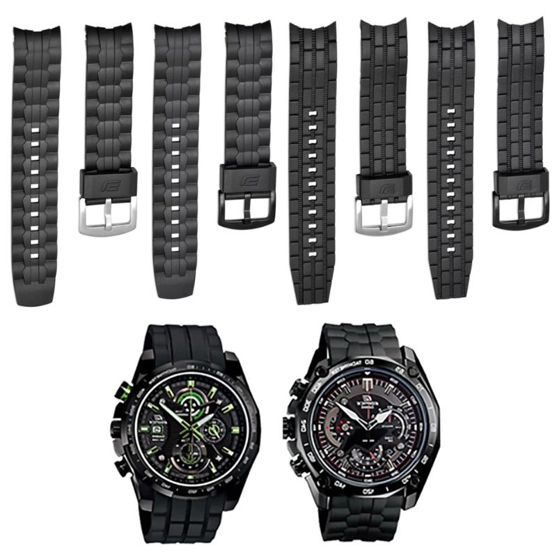 Casio EDIFICE EF-550 EF550 WATCH STRAP FREE SPRING BAR RUBBER STRAP ...