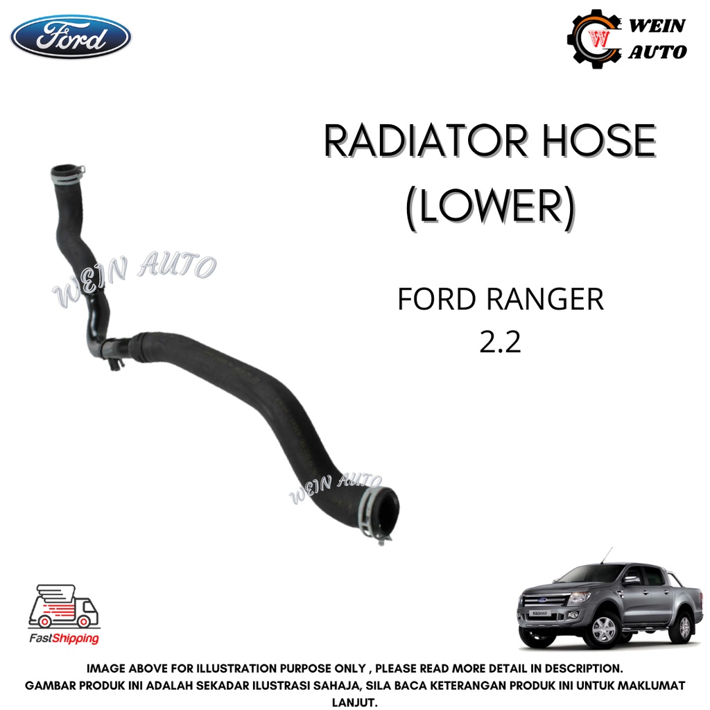 FORD GENUINE PARTS RADIATOR HOSE ( LOWER ) FOR FORD RANGER 2.2CC ...