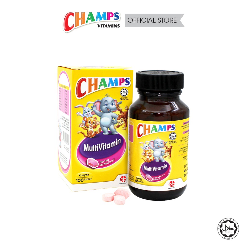 CHAMPS Multivitamin - Strawberi / Multivitamin - Strawberry (100's ...