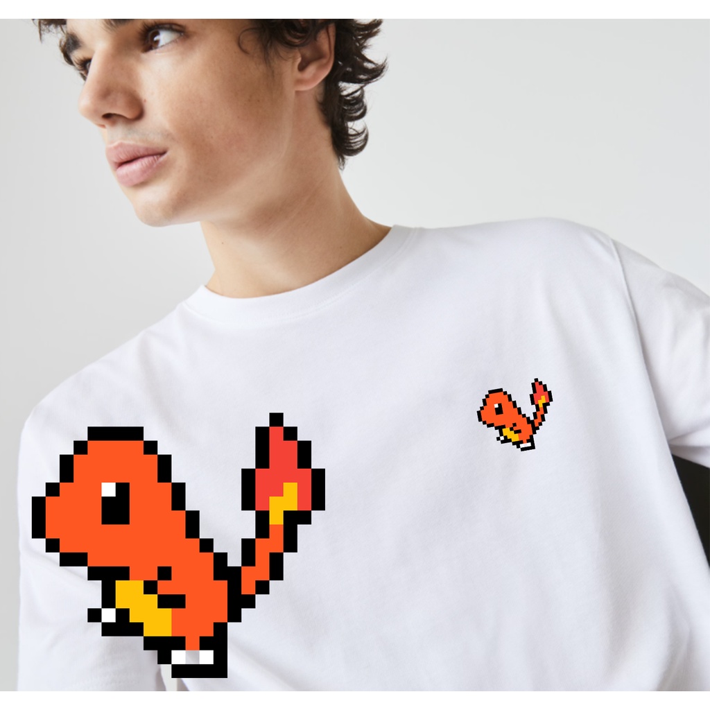 Pokemon Charmander Pixel Art Tee 神奇宝贝 小火龙 T恤 Adult Unisex Premium ...