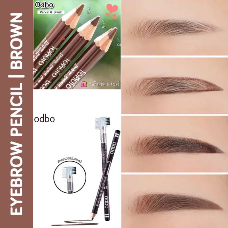 ODBO Eyebrow Pencil (dark brown) | Shopee Malaysia