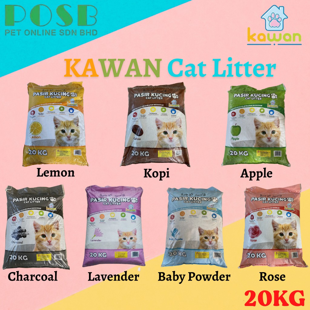 KAWAN Cat Litter 20kg / KAWAN Pasir Kucing 20kg / Pasir Kucing Murah ...