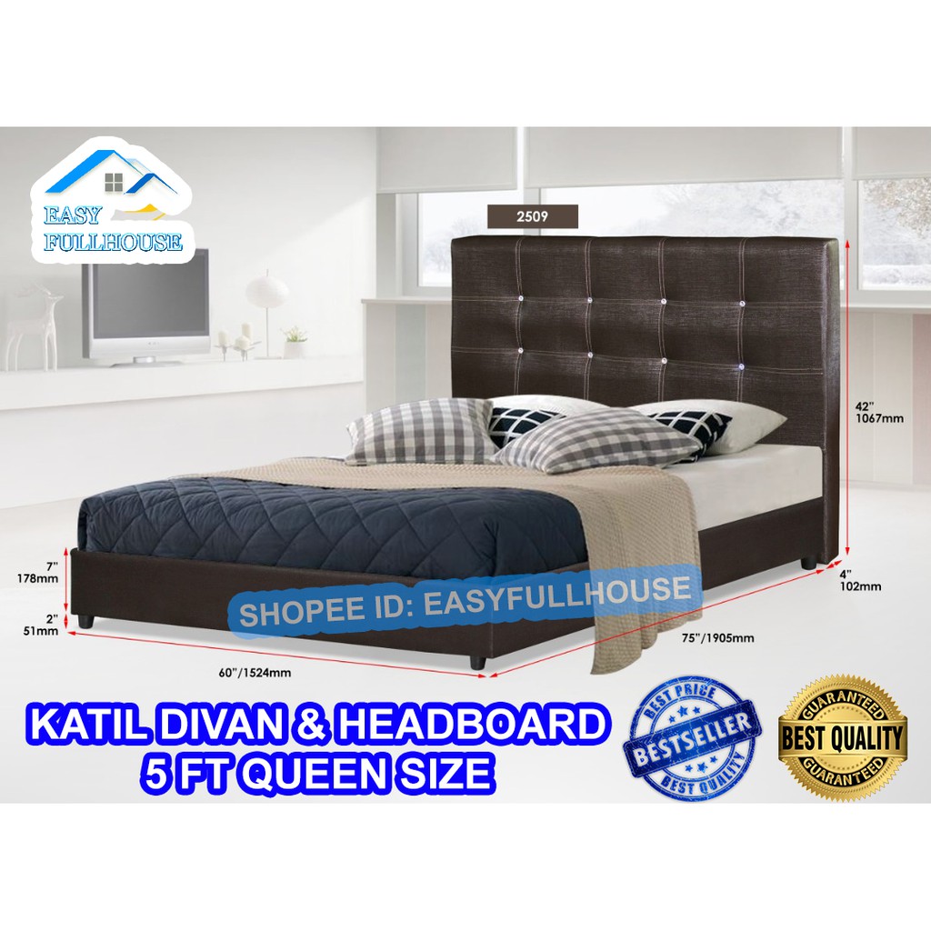 Queen Size 5Ft Divan & Headboard Katil / Modern Luxury Katil Bilik ...