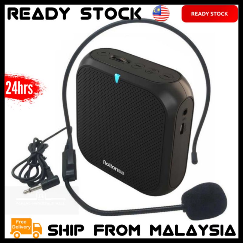K400 Portable Mic Amp Loud Voice Amplifier Megaphone Sound Booster ...