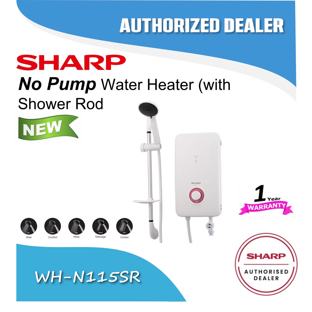 SHARP NON-PUMP/DC INVERTER PUMP WATER HEATER WHN115B / WHP315N /WH-N115SR (No Pump with Shower ...
