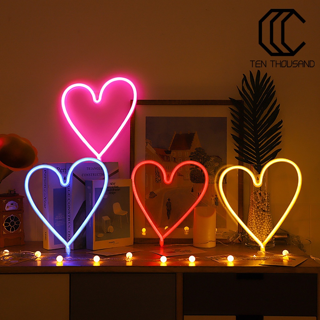 (TEN) LED Neon Light Decorative Rechargeable Romantic Confession Love ...