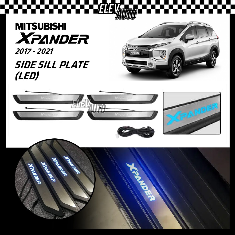 LED Stainless Steel Door Side Sill Step Plate Mitsubishi Xpander (4pcs ...