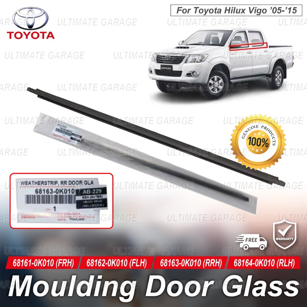 ORIGINAL TOYOTA HILUX KUN25 KUN26 GLASS DOOR MOULDING SEAL RUBBER OUTER ...