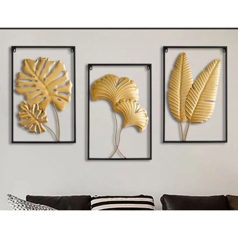 Clearance Stock Iron Wall Deco Leaf (Frame Deko Besi Daun) | Shopee ...