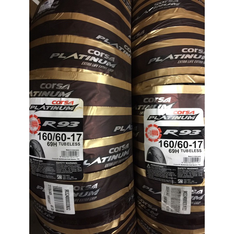 2024 Corsa R93 160/60-17 platinum ready stock tyre tubeless tahun tayar ...