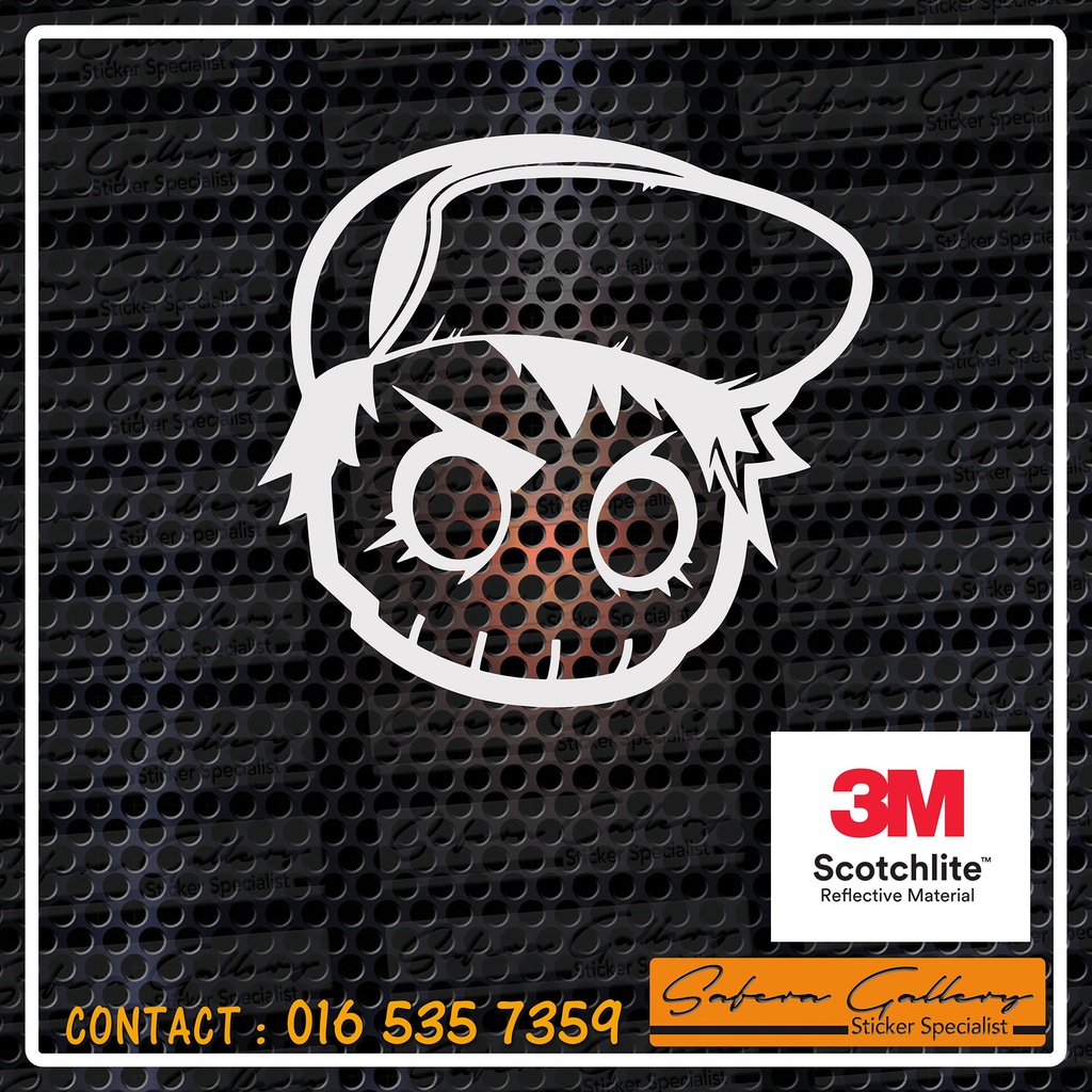 Status Error Skull Outline cutting Sticker reflector 3M | Shopee Malaysia