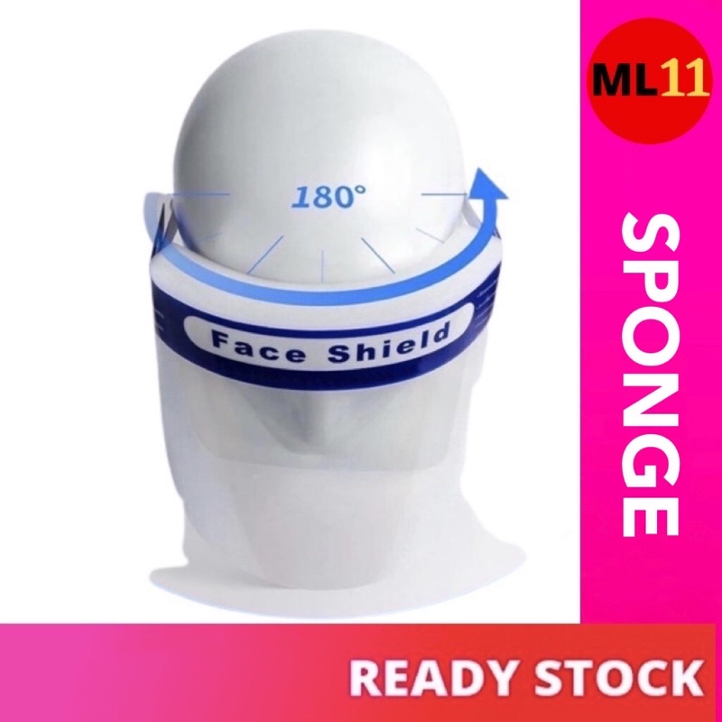 Full face shield transparent face mask blocc Face Shield adult oversize ...