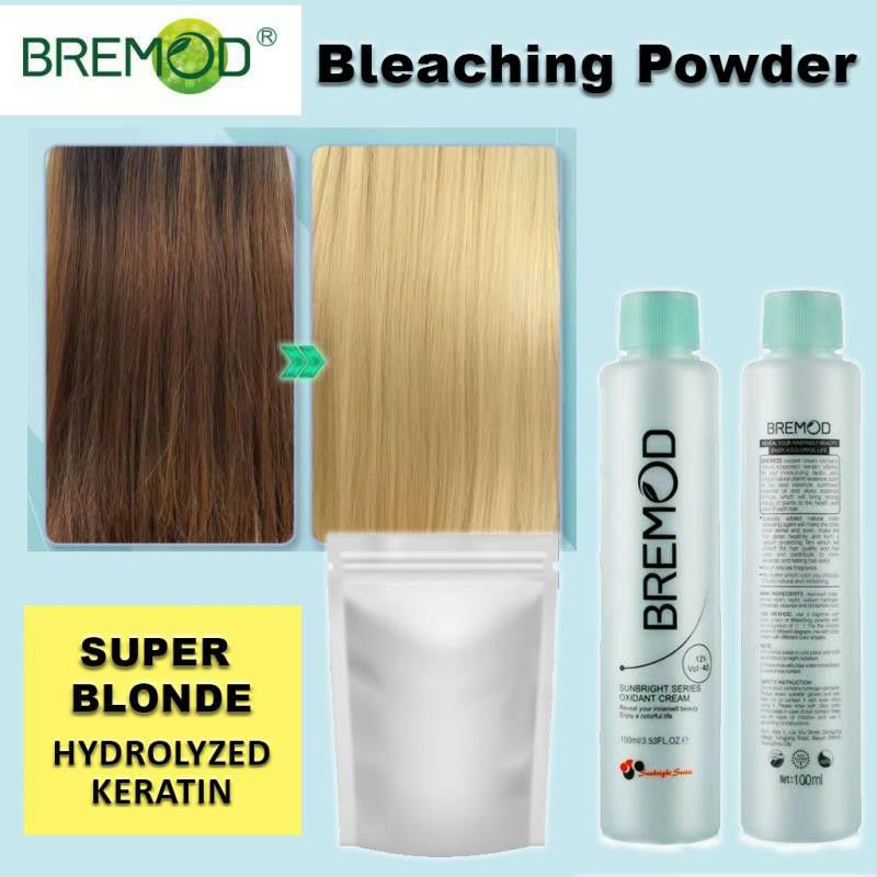 Bremod Bleaching Powder Repacking (55g)/Peroxide (100ml) Bleaching ...