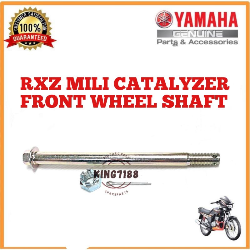 RXZ MILI RXZ CATALYZER (3M5) FRONT WHEEL SHAFT ORIGINAL WITH NUT & CLIP ...