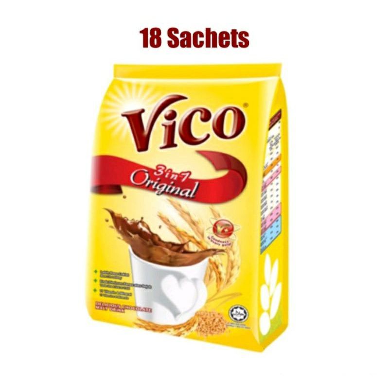 Halal*VICO Chocolate Malt Drink 3-in-1 Original 巧克力饮料*18 32g/900g ...