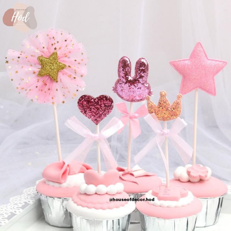 Topper Glitter Bunny Cake Topper Cake Topper Tart Cupcake Birthday Cake ...
